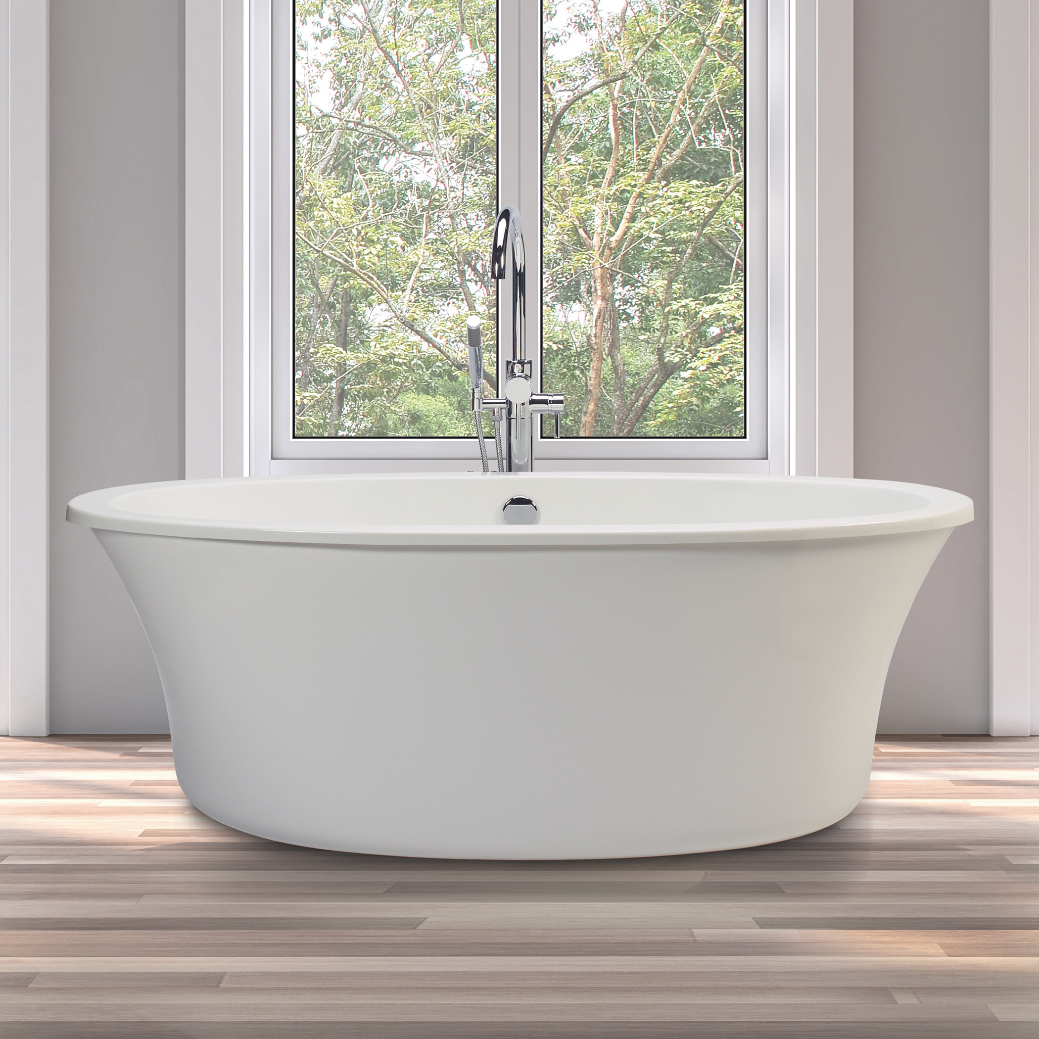 MTI Baths MTI Solutions DoloMatte 66" x 37" Freestanding Soaking Solid Surface Bathtub | Wayfair